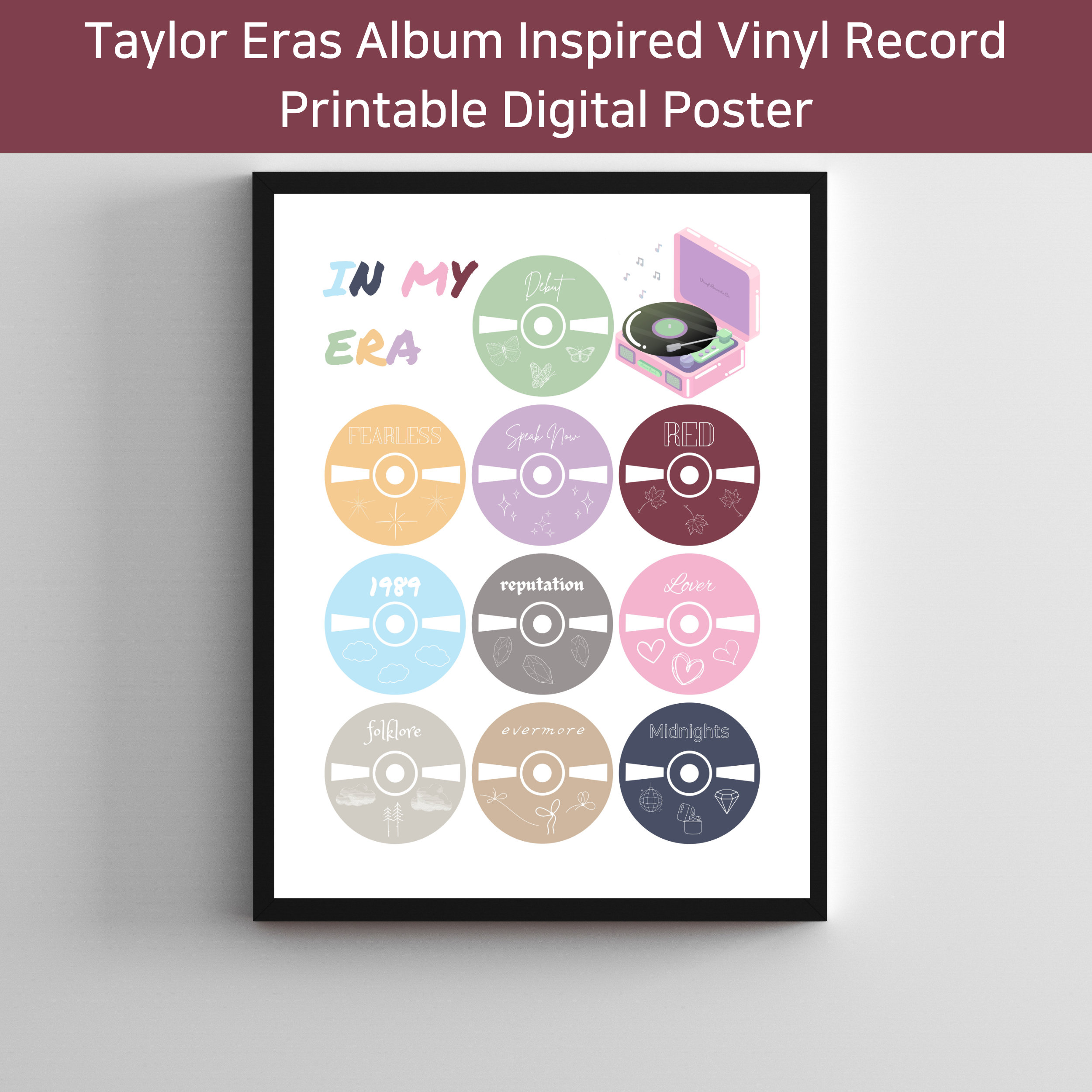 In My Era Vinyl DIGITAL Poster, Taylor Eras Inspired Poster, Printable ...
