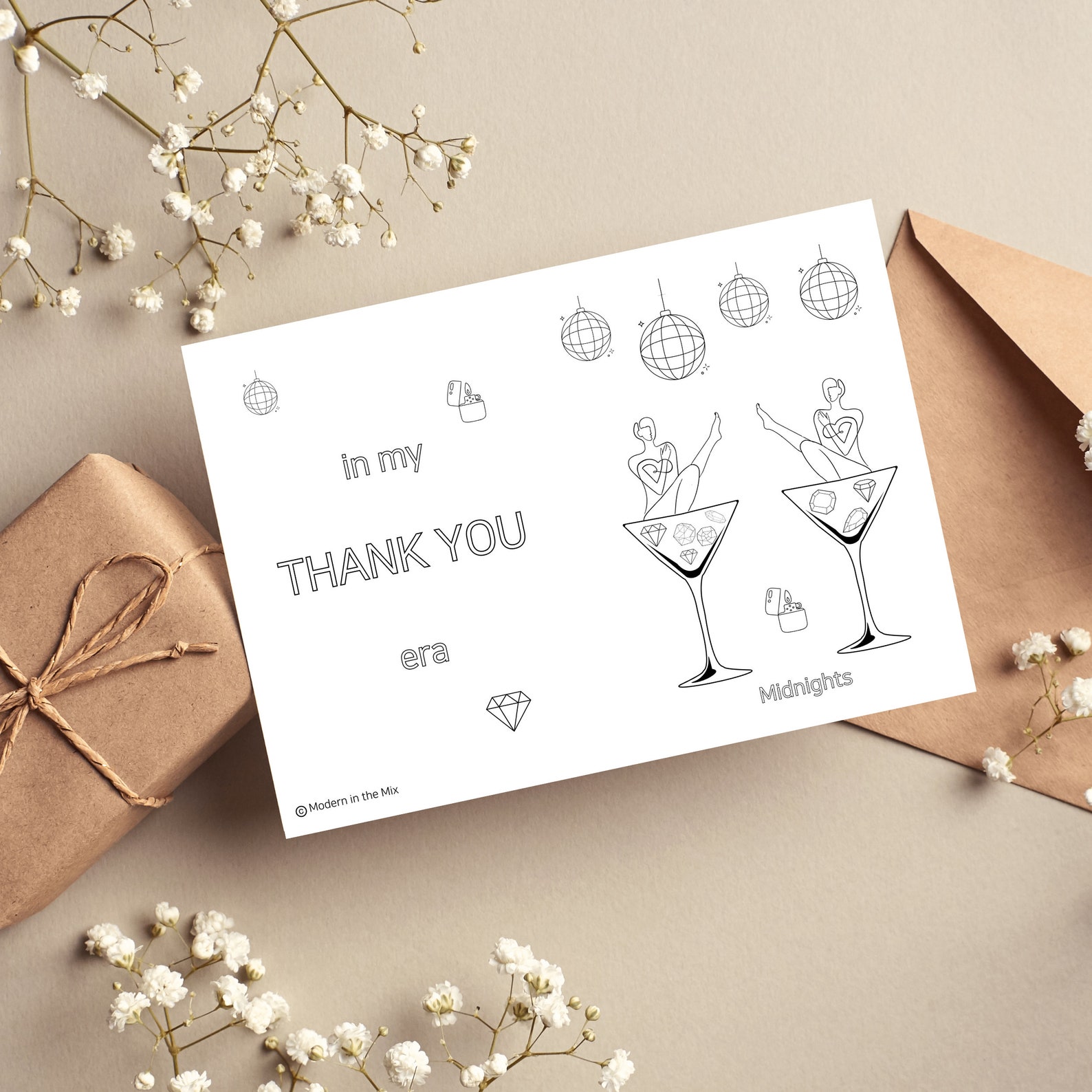 Taylor Eras Inspired Set of 12 in My Thank You Era Cards, DIGITAL Cards ...