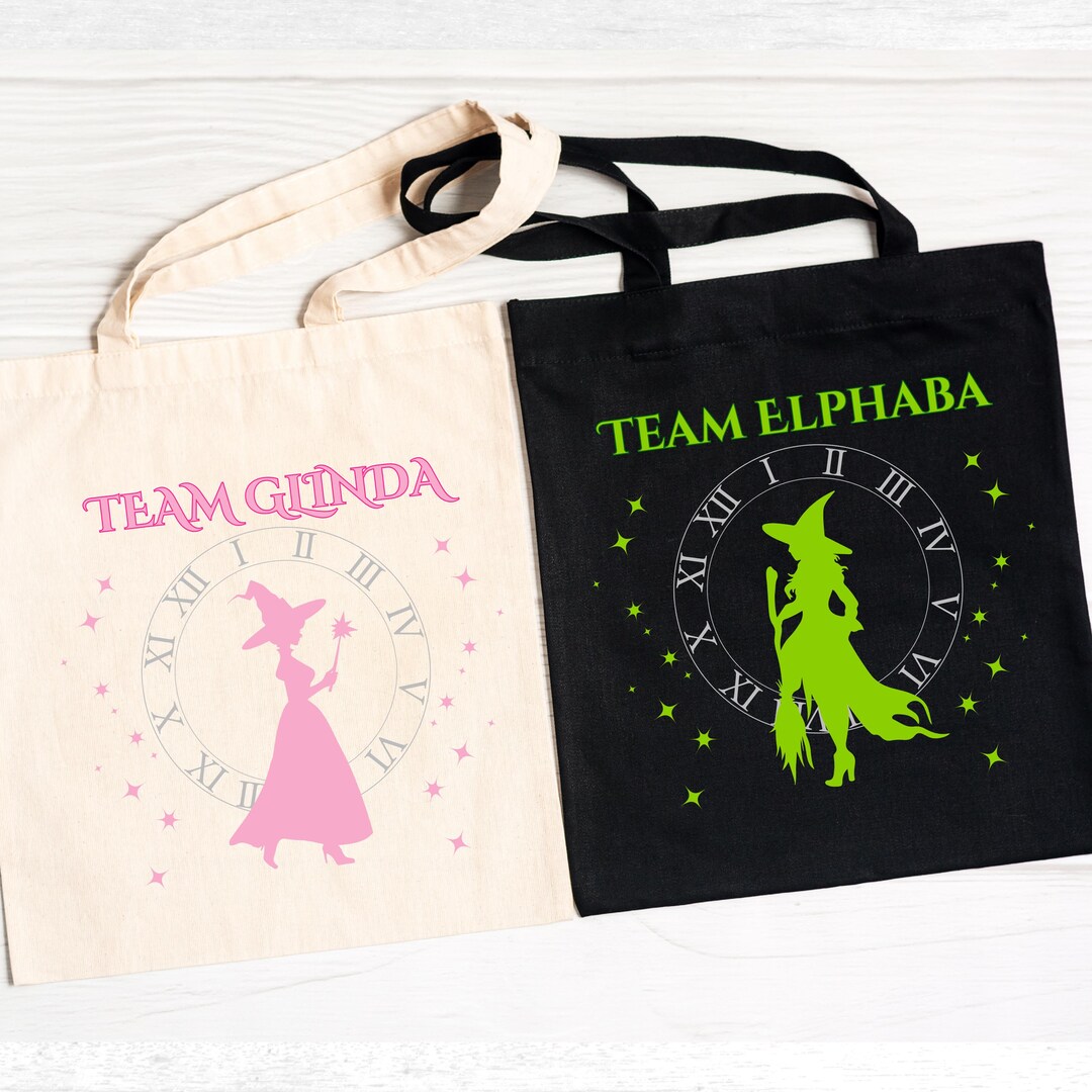 Team Elphaba Team Glinda Cotton Canvas Tote Bag, Wicked Tote Bag ...