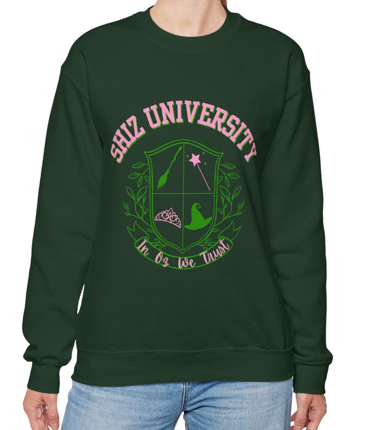 Shiz University Wicked Inspired Unisex Heavy Blend Crewneck Sweatshirt, Wicked Witch, University ...