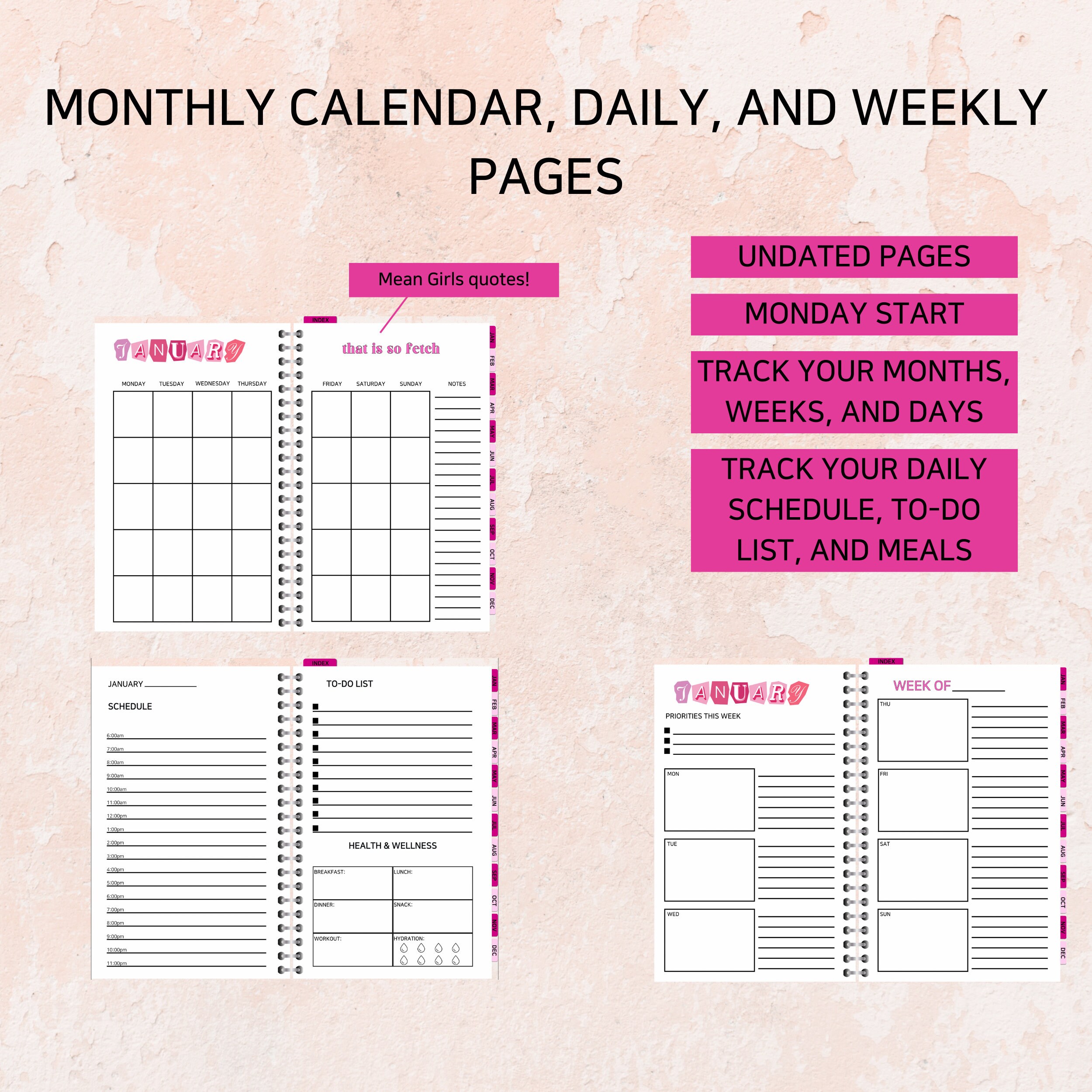 Mean Girls Inspired Digital Planner With Hyperlinks - Etsy