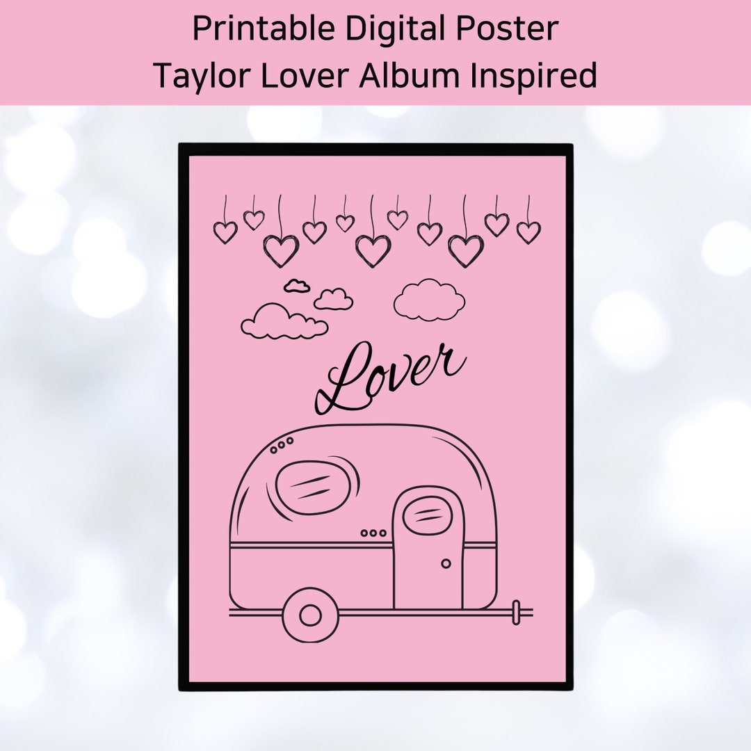 Taylor Lover Album Inspired Printable DIGITAL Poster, Wall Decor, Wall ...