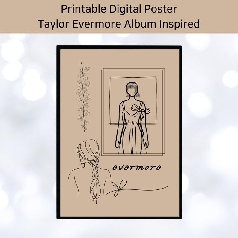 Taylor Evermore Album Inspired Printable DIGITAL Poster, Wall Decor ...