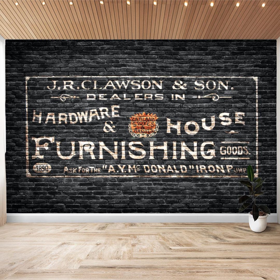 Hardware Store, Brick Wall, Ghost Sign, Wall Sticker - Etsy