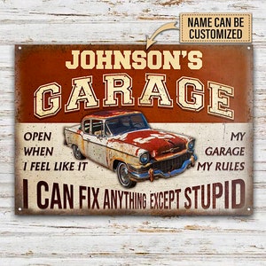 Garage Sign, Aluminum Print, to Customize Email Us Before Order ...