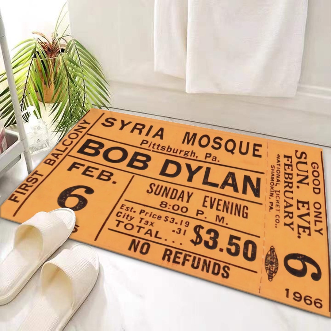 Bob Dylan Concert Ticket Door Mat: Non-slip Polyester Rug - Etsy