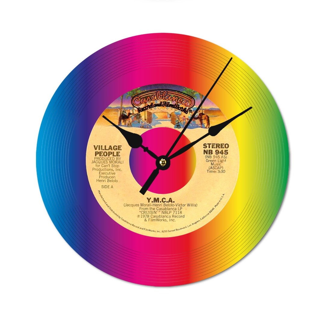 Clock, Village People YMCA Vinyl Record, Made in Wood customize a Clock ...