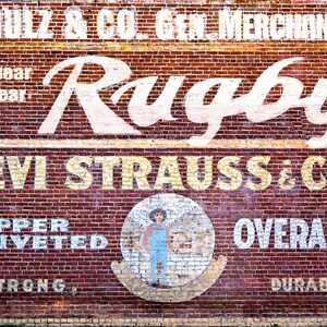 Vintage Ghost Sign Brick Wall Wallpaper Sticker. More Amazing ...