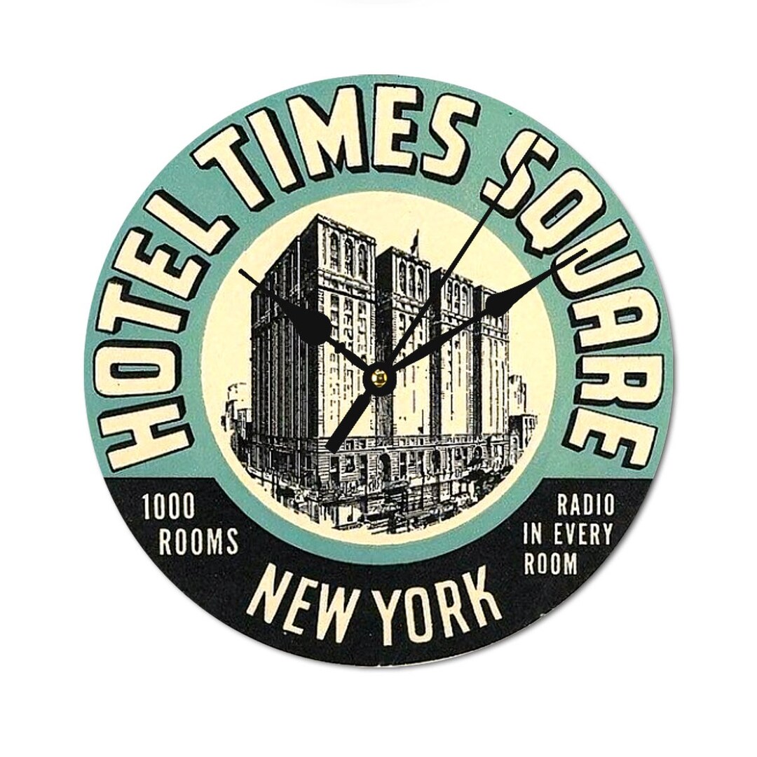 Vintage Times Square NY Wood Clock - Etsy