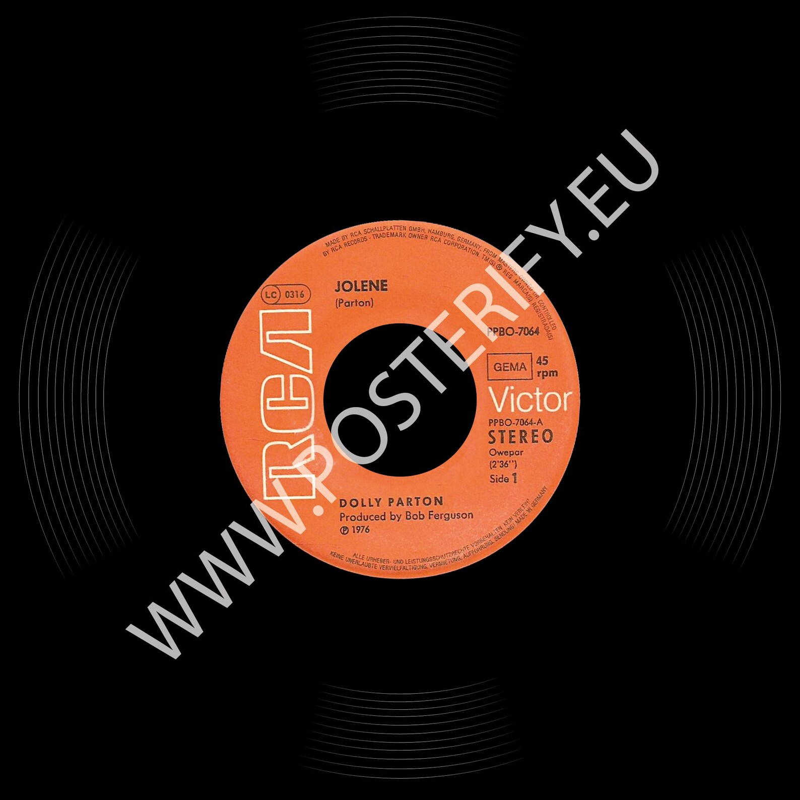 Dolly Parton, Jolene, Single Vinyl Record Mat, More Mats on Www ...