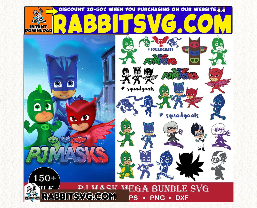 SALE 150PJ Masks Svg Bundle Pj Masks Svg Cricut Pj Masks - Etsy