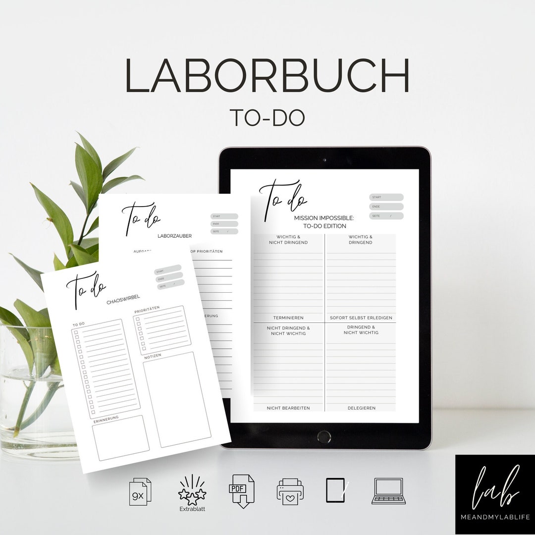 Laboratory Work Made Easy Digital Laboratory Planning - Etsy