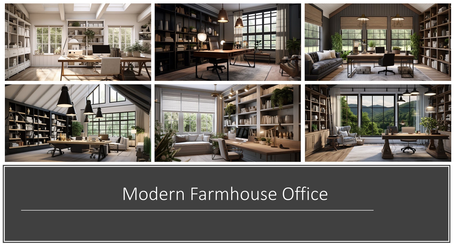 Modern Farmhouse | Virtual Background Pack | Backdrop | Office ...