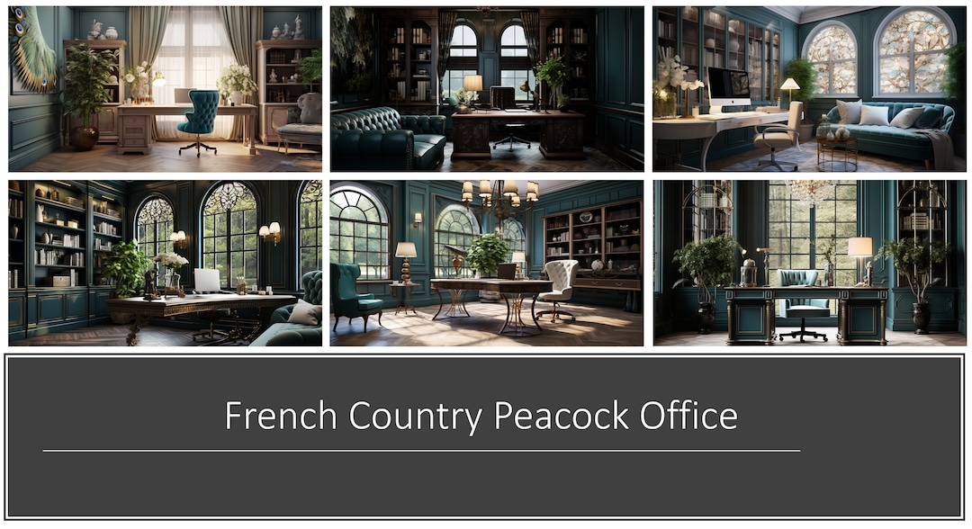 French Country Peacock | Virtual Background Pack | Backdrop | Office ...
