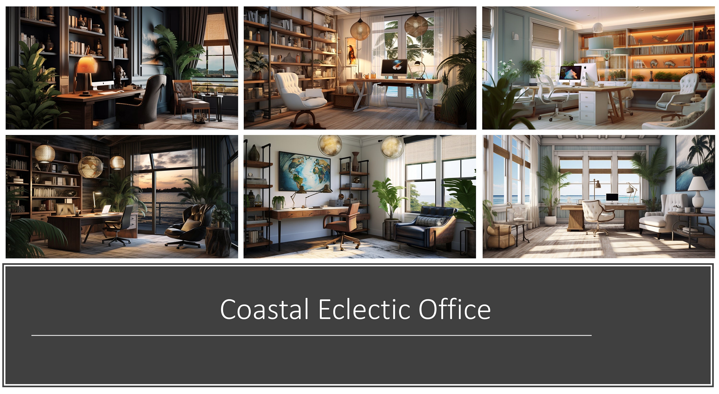 Coastal Eclectic | Virtual Background Pack | Backdrop | Office ...