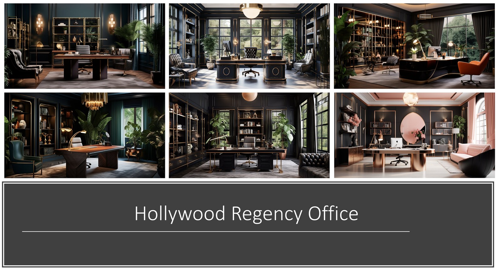 Hollywood Regency | Virtual Background Pack | Backdrop | Office ...