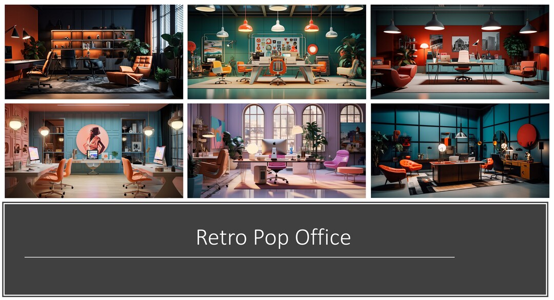 Retro Pop | Virtual Background Pack | Backdrop | Office Background ...