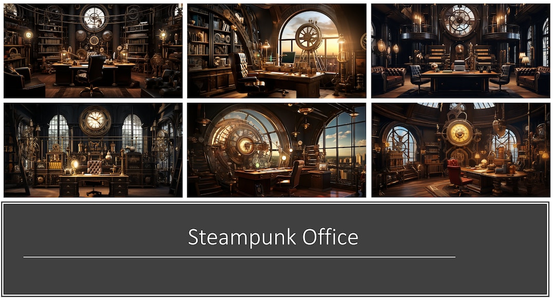 Steampunk | Virtual Background Pack | Backdrop | Office Background ...