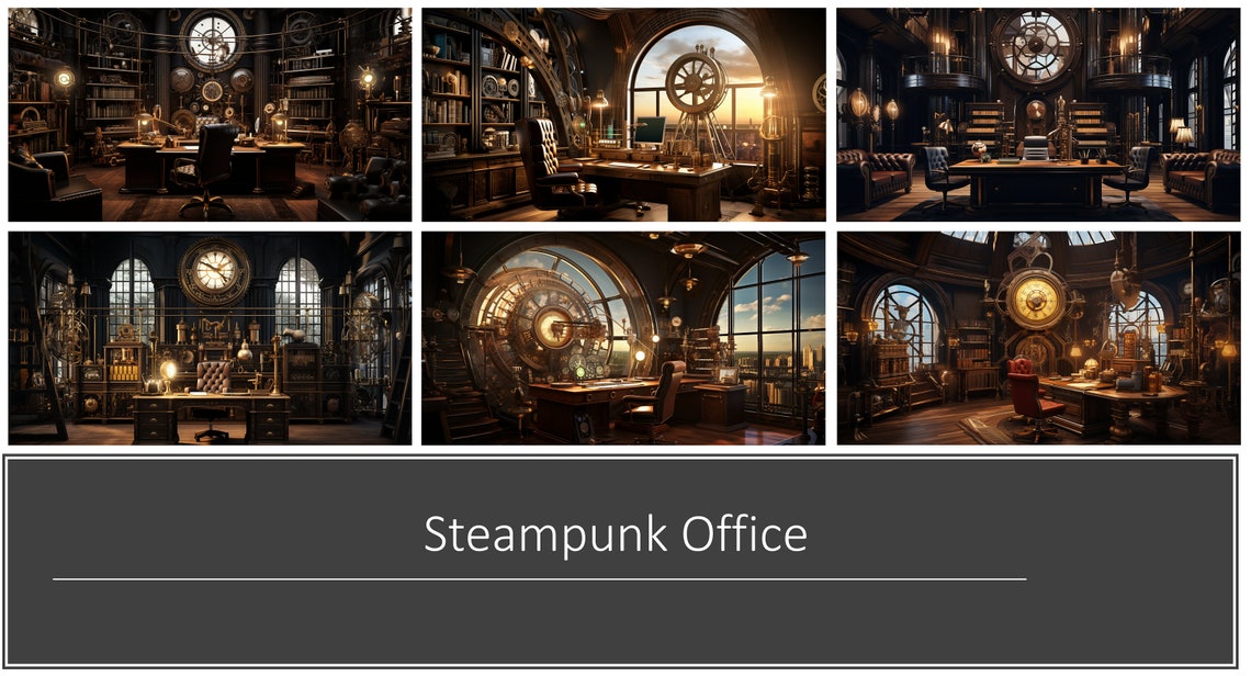 Steampunk | Virtual Background Pack | Backdrop | Office Background ...