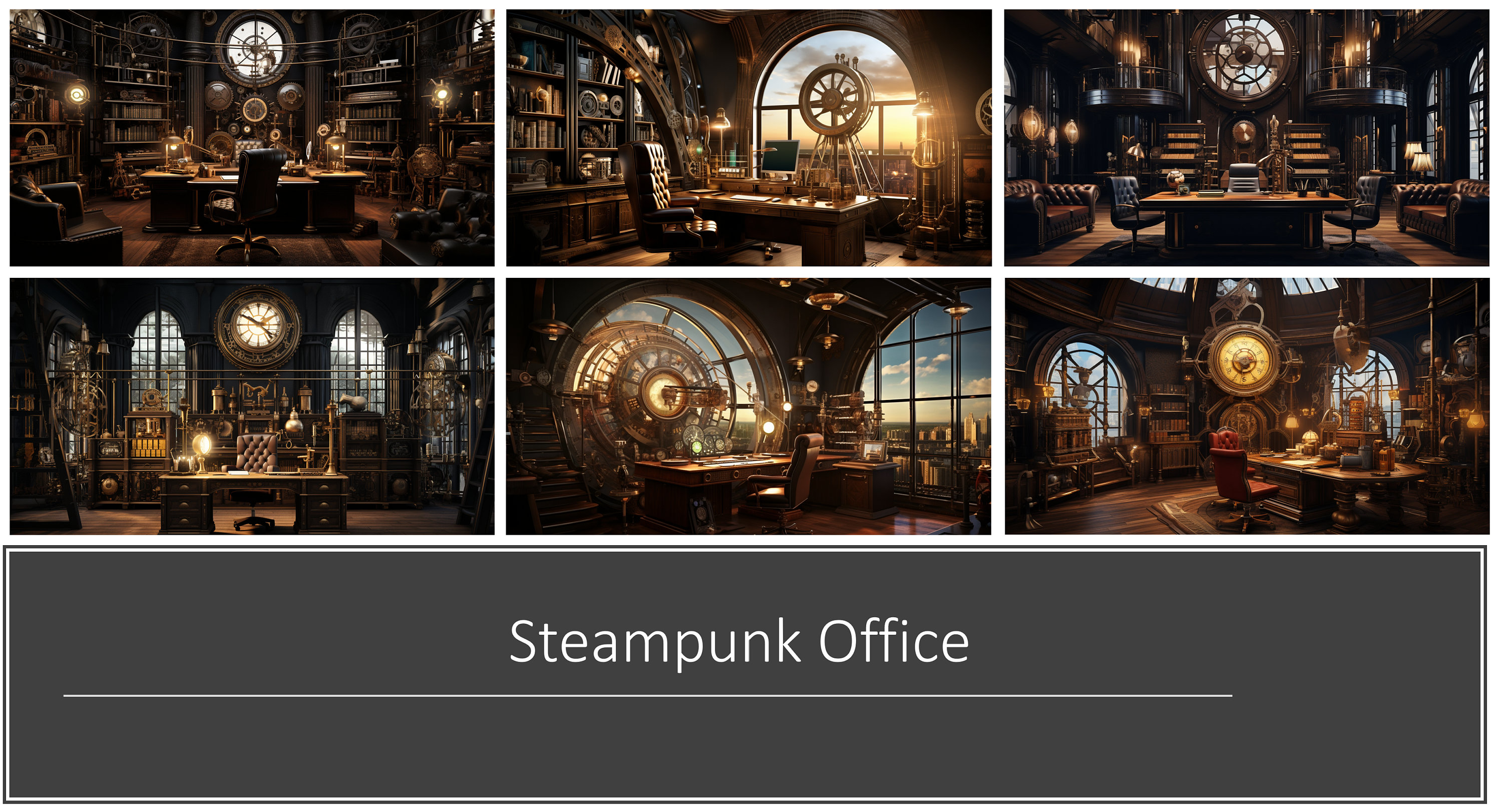 Steampunk Virtual Background Pack Backdrop Office Background Teams ...