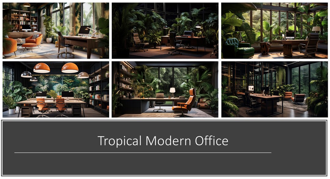 Tropical Modern | Virtual Background Pack | Backdrop | Office ...