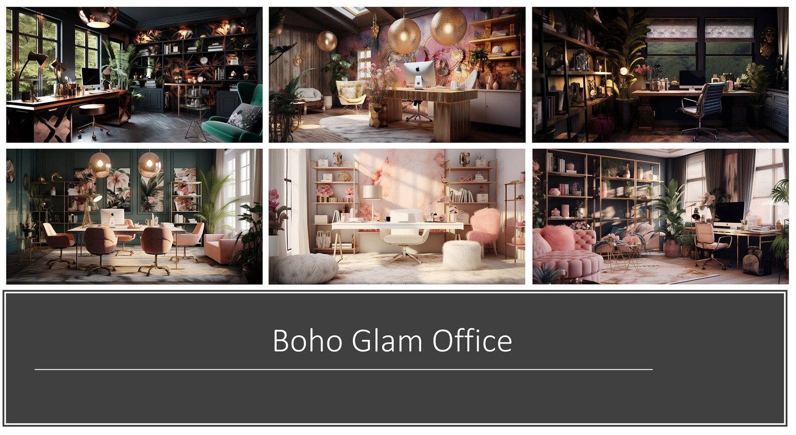 Boho Glam | Virtual Background Pack | Backdrop | Office Background ...