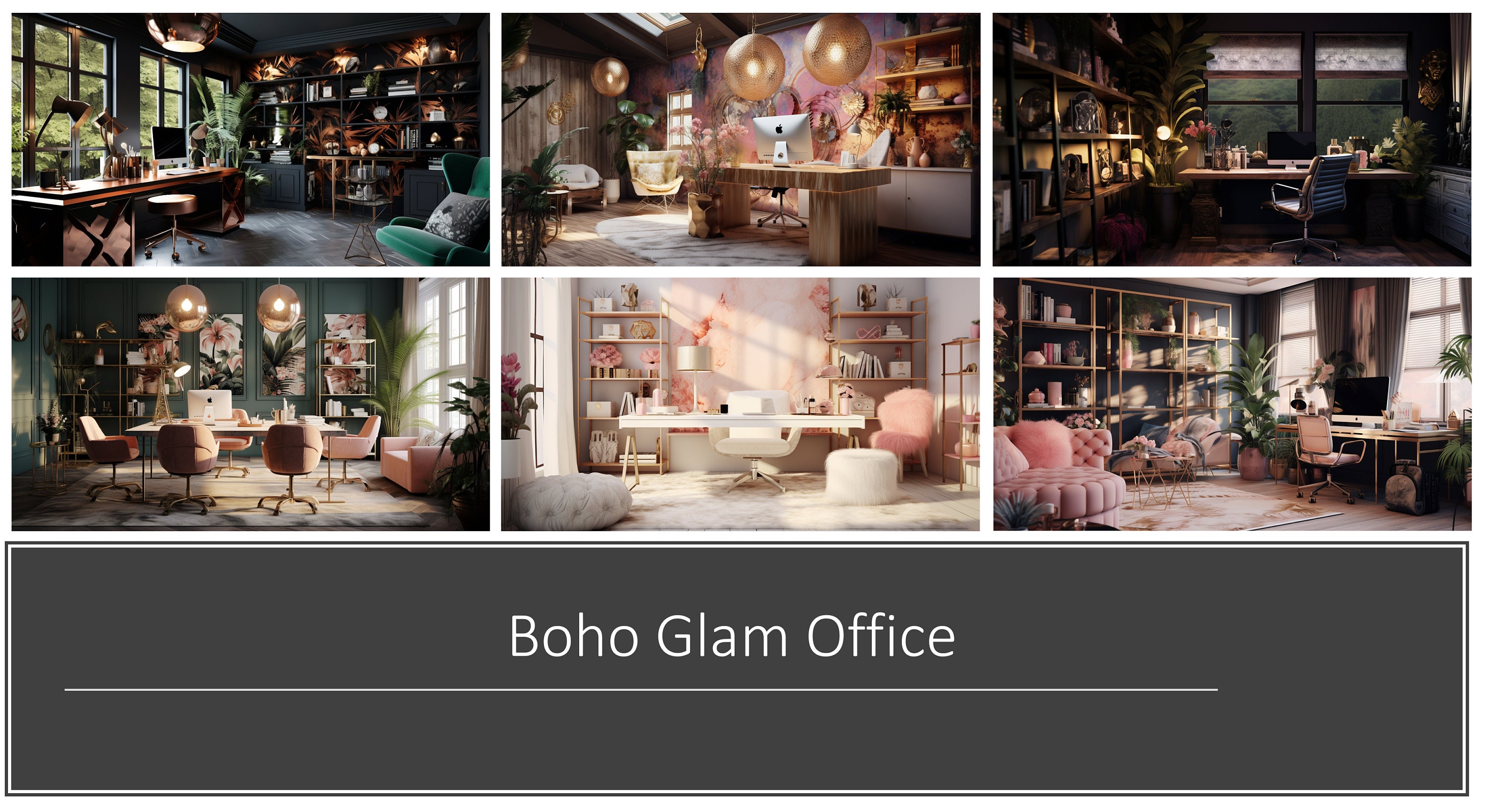 Boho Glam | Virtual Background Pack | Backdrop | Office Background ...
