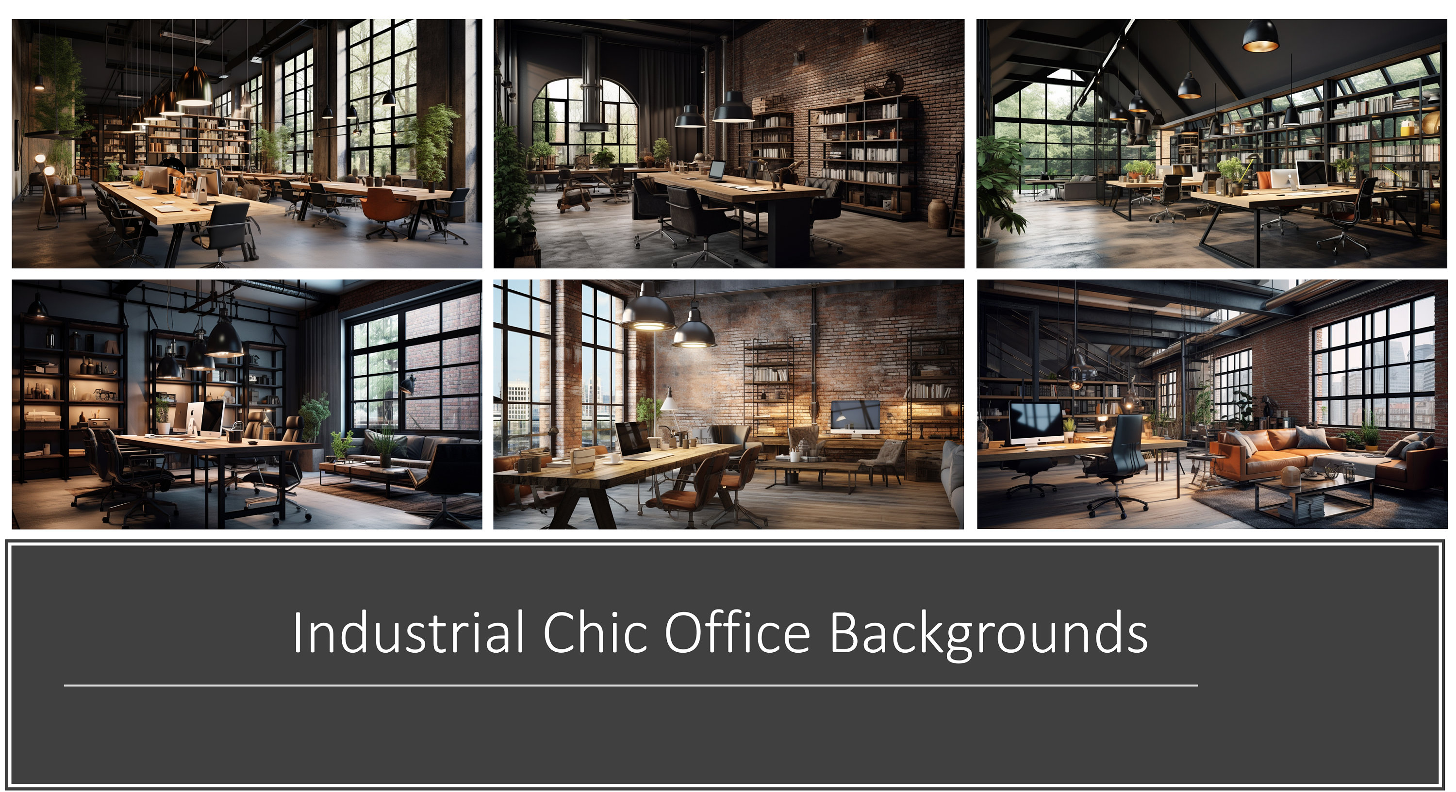 Industrial Chic | Virtual Background Pack | Backdrop | Office ...