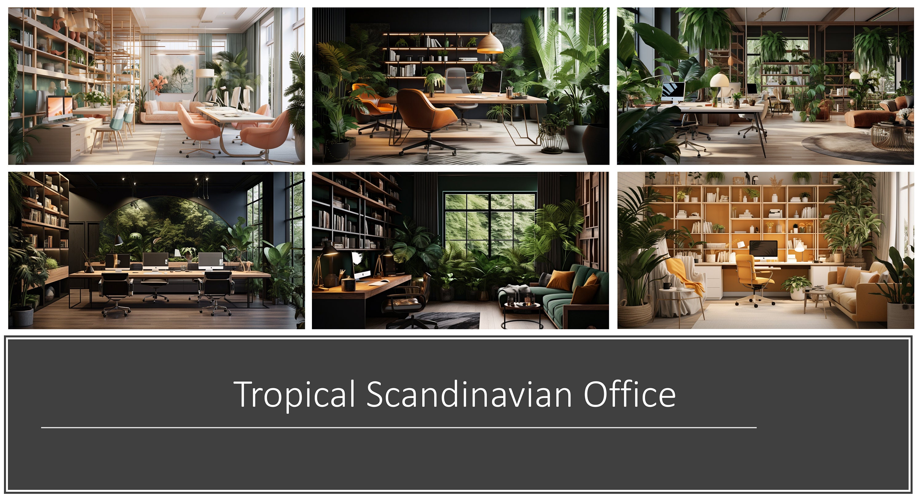 Tropical Scandinavian | Virtual Background Pack | Backdrop | Office ...