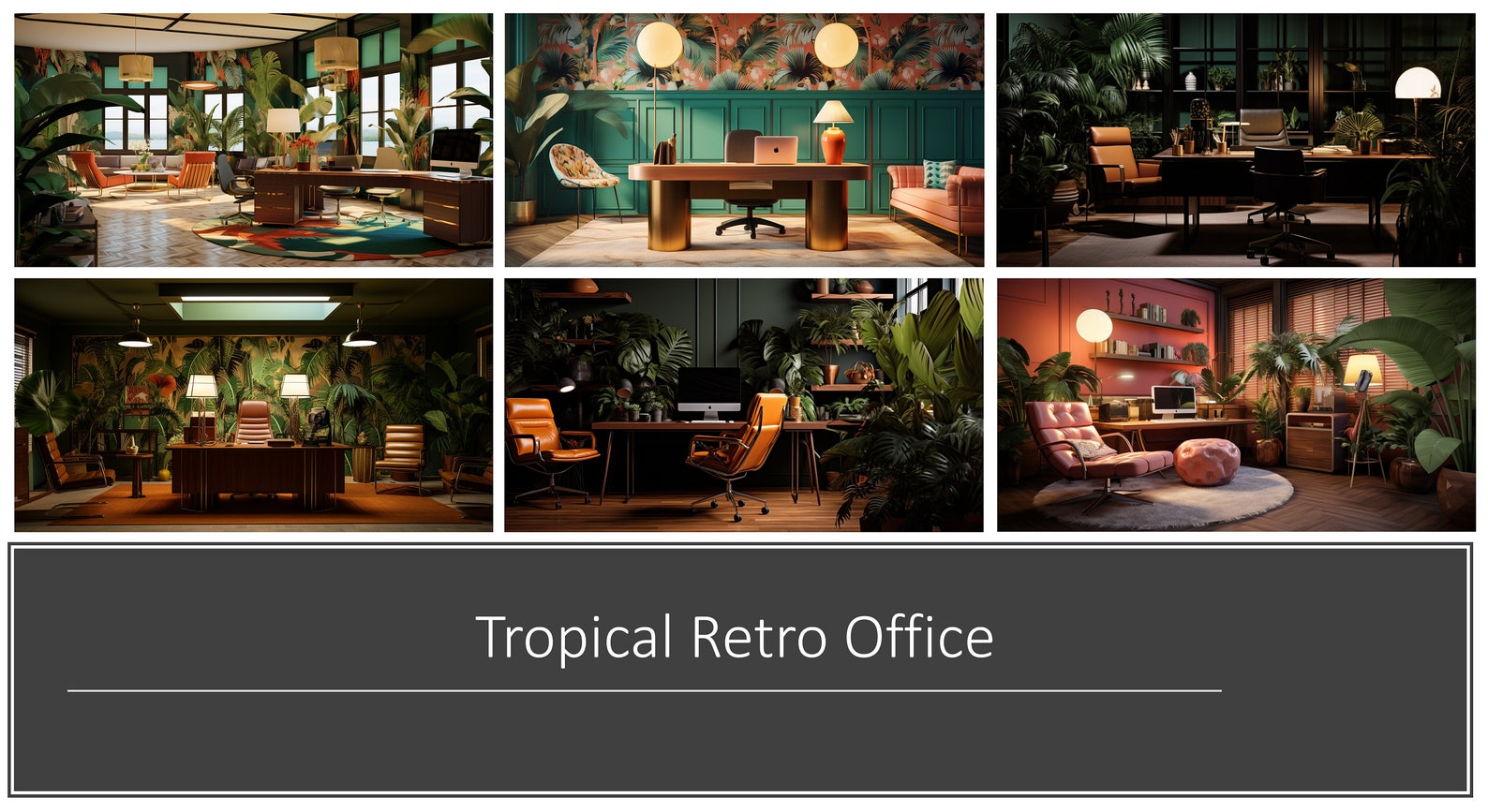 Tropical Retro | Virtual Background Pack | Backdrop | Office Background ...