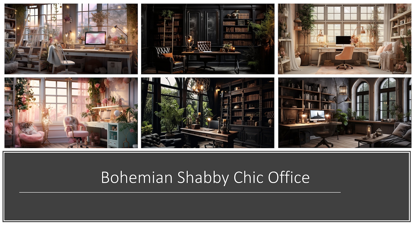 Bohemian Shabby Chic | Virtual Background Pack | Backdrop | Office ...