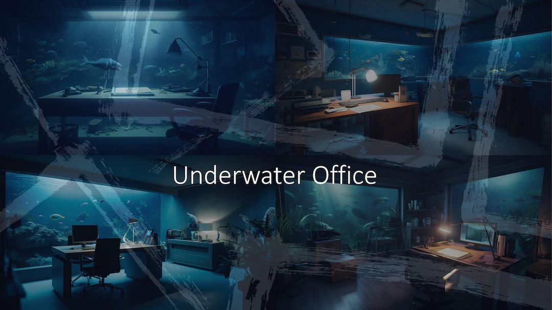Underwater Office | Virtual Background Pack | Backdrop | Office ...