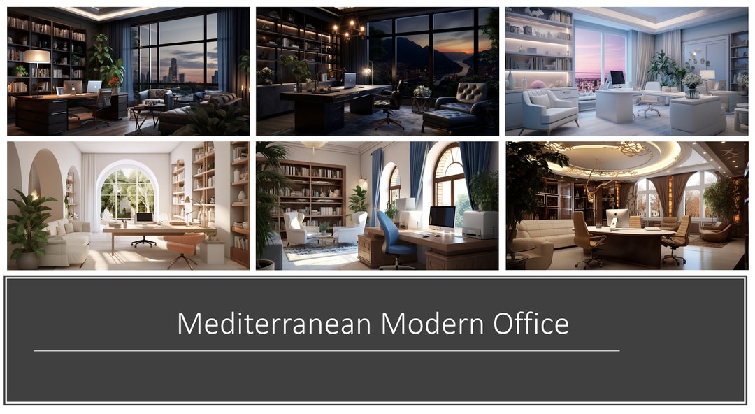 Mediterranean Modern | Virtual Background Pack | Backdrop | Office ...