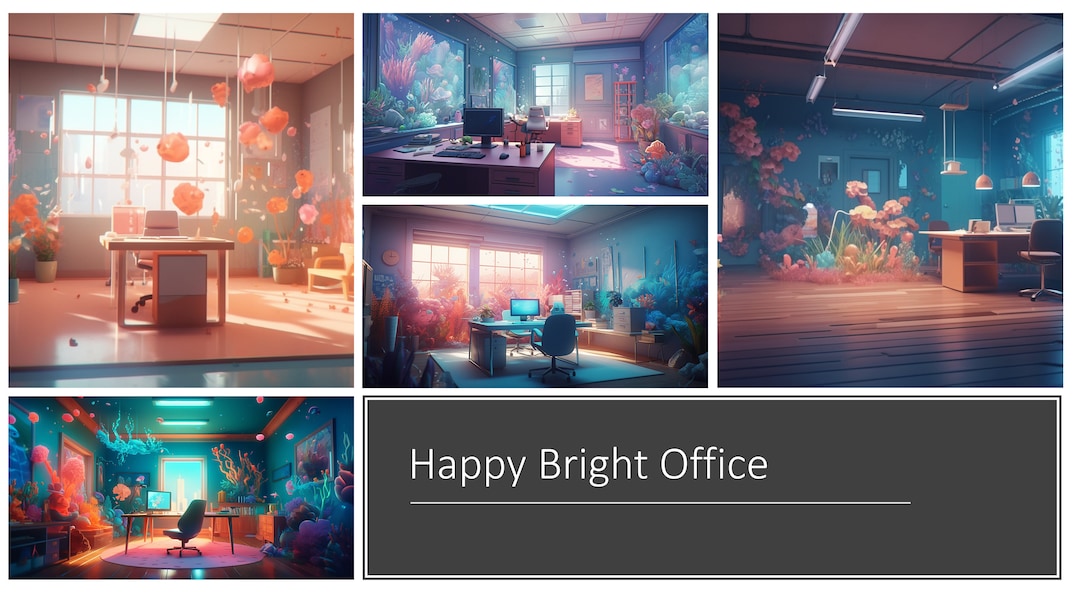 Happy Bright Office | Virtual Background Pack | Backdrop | Office ...