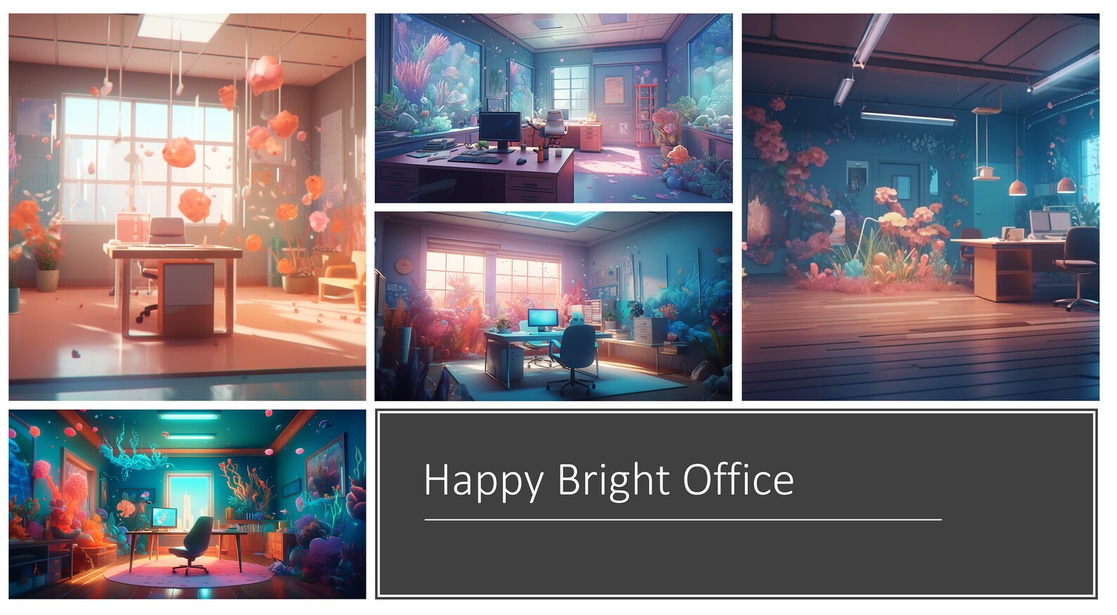Happy Bright Office | Virtual Background Pack | Backdrop | Office ...