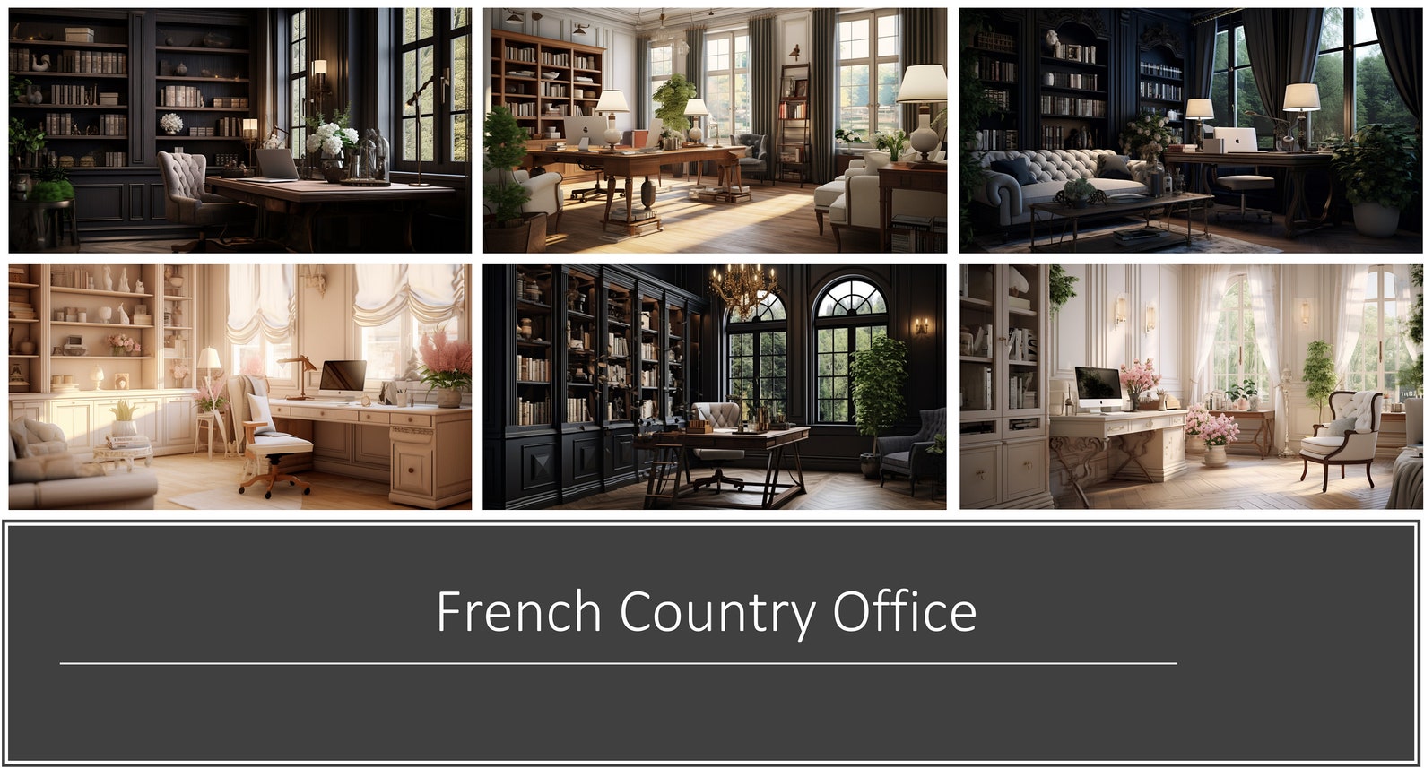 French Country | Virtual Background Pack | Backdrop | Office Background ...