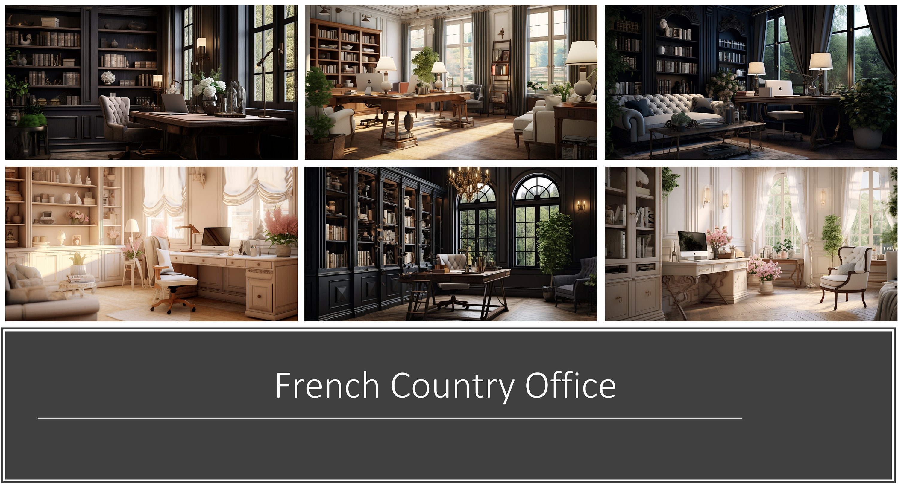 French Country | Virtual Background Pack | Backdrop | Office Background ...