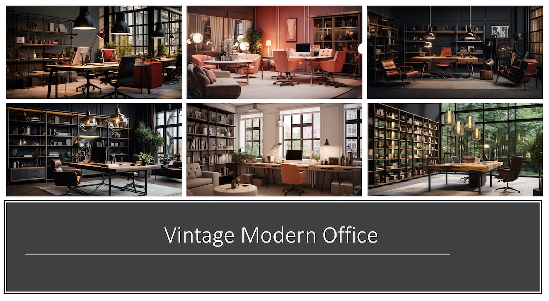 Vintage Modern | Virtual Background Pack | Backdrop | Office Background ...