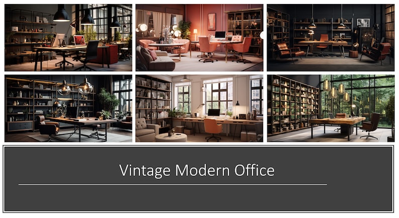 Vintage Modern | Virtual Background Pack | Backdrop | Office Background ...