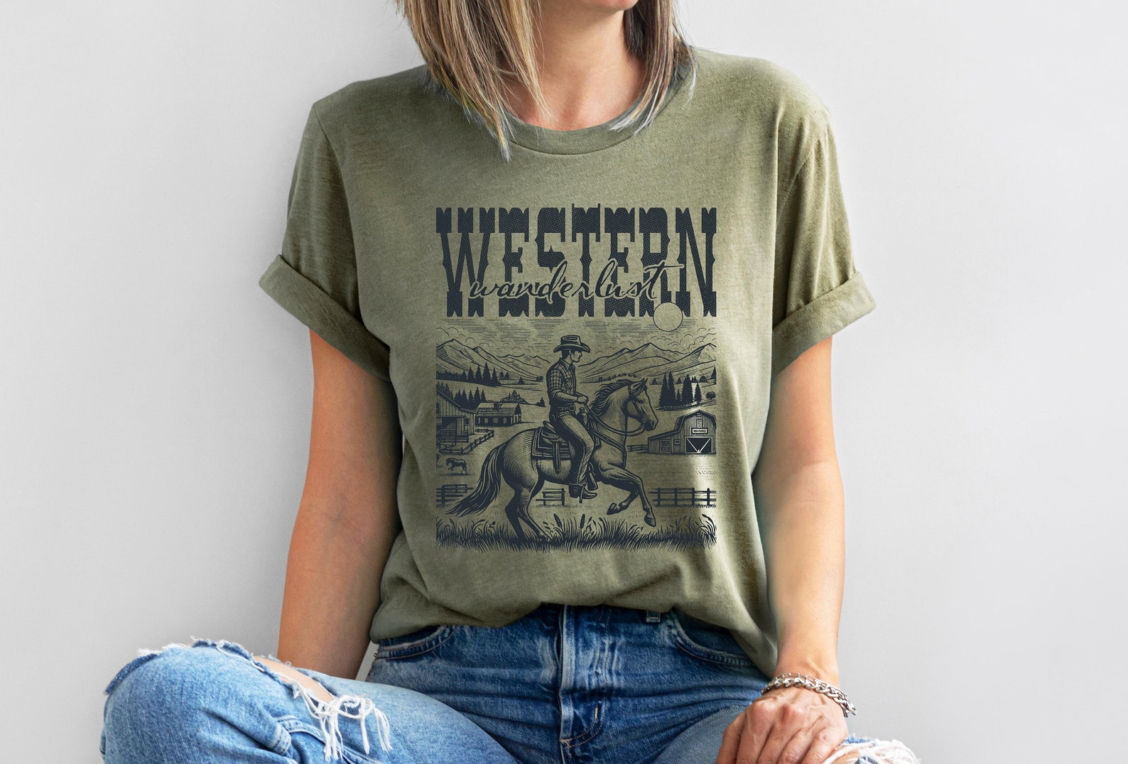 Vintage Western Cowboy Graphic T-shirt, Retro 90s Graphic Western Shirt ...