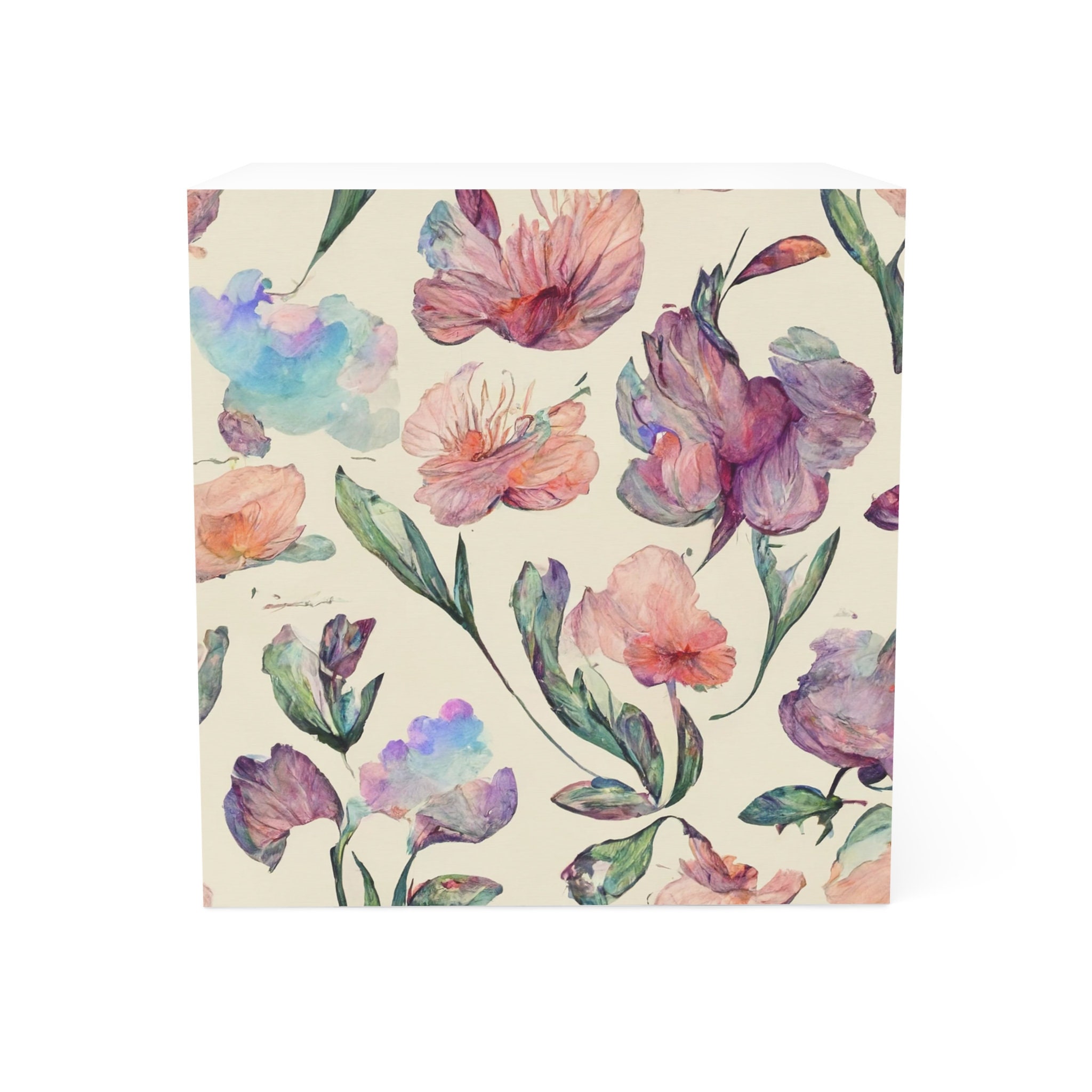 WATERCOLOR FLOWER Note Cube - Sticky Notes, Flower Sticky Notes, Flower ...