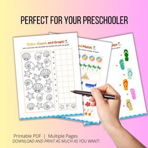 Printable Counting and Matching Activities, Summer Counting and ...