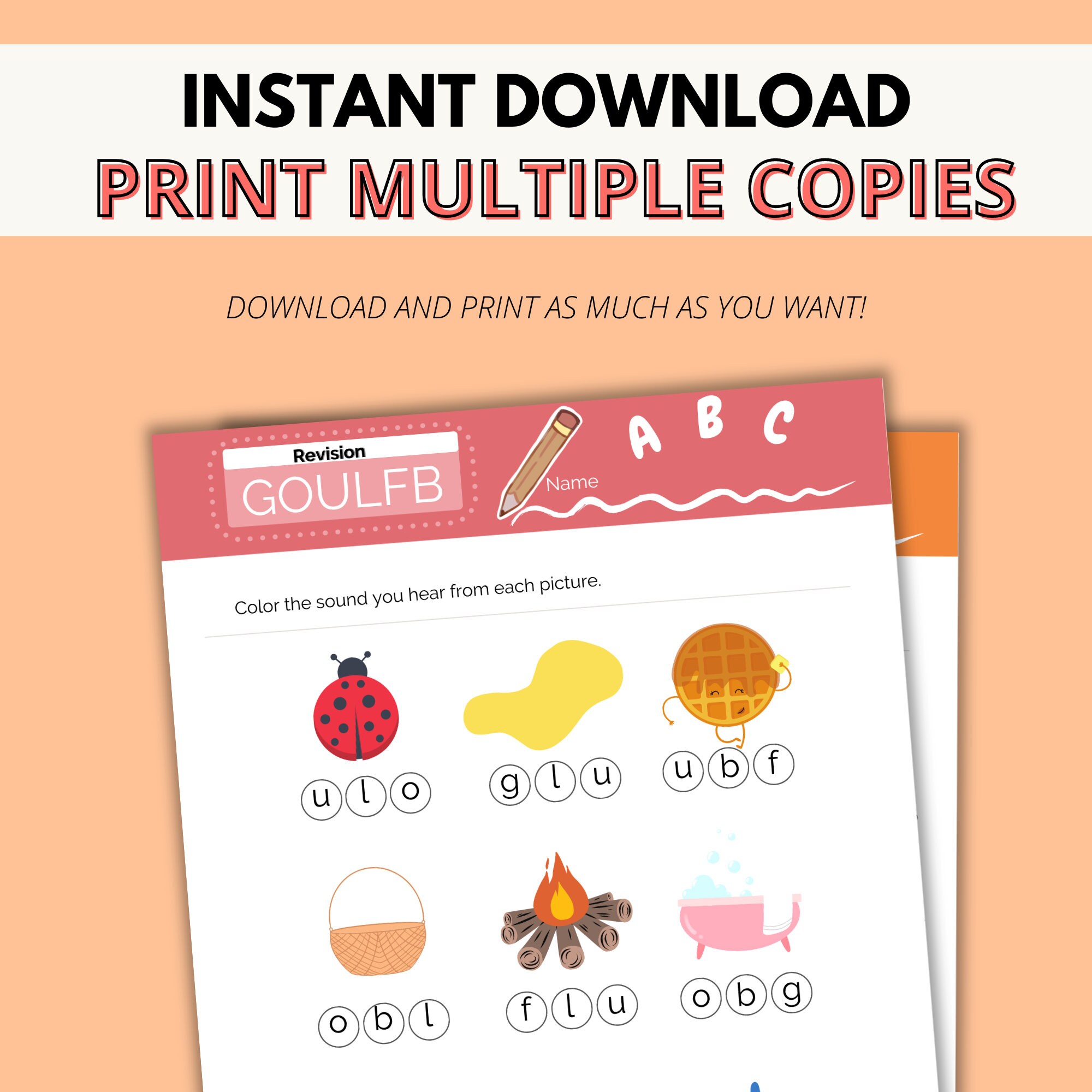 Phonics Activity Sheets, Initial Sounds, Phonics Worksheets, Homeschool ...