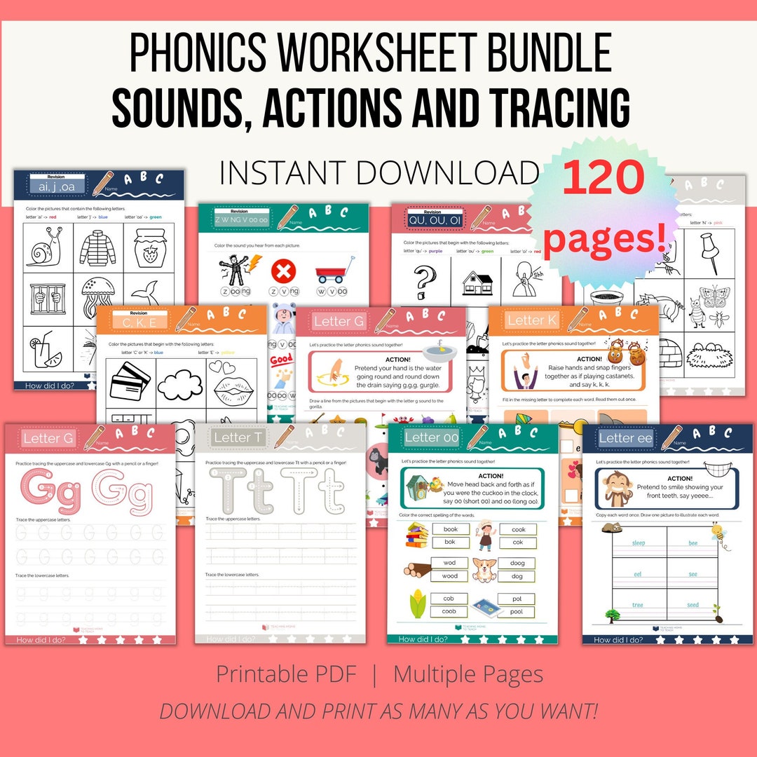 Phonics Bundle, Tracing Activities, Letter Sounds and Actions, Back to ...