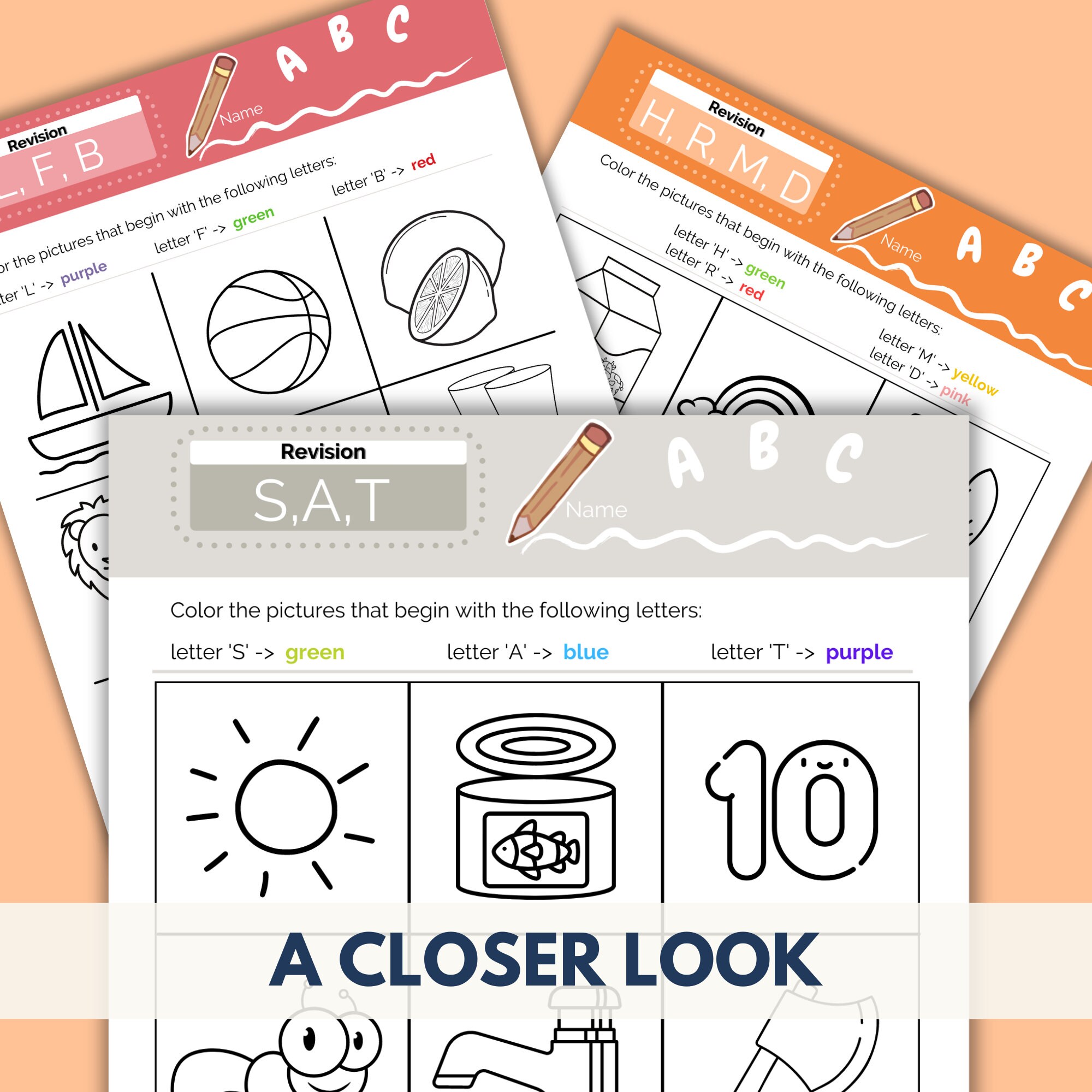 Phonics Activity Sheets, Initial Sounds, Phonics Worksheets, Homeschool ...