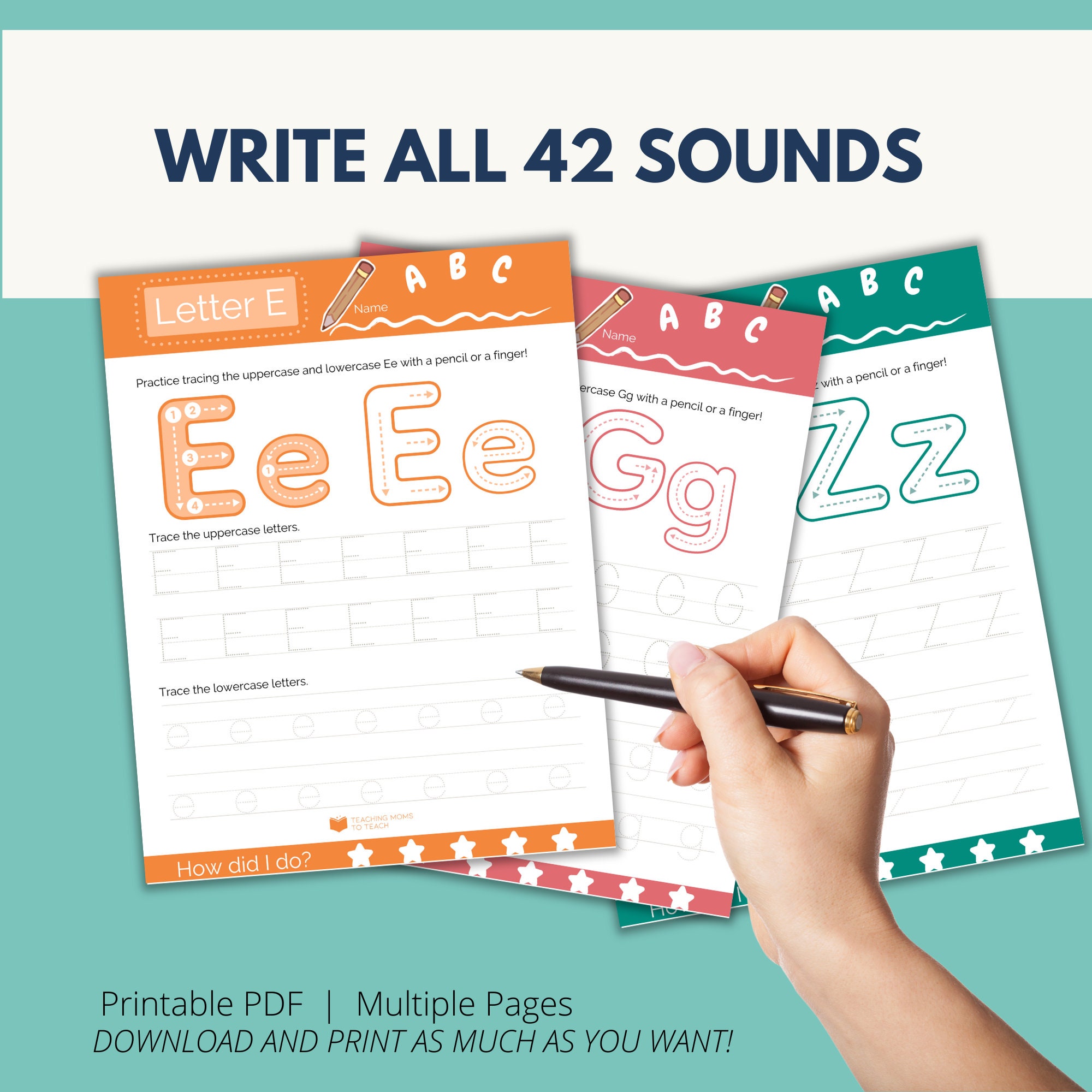 43 Phonics Worksheets, Letter Tracing, Tracing Worksheets, Tracing ...