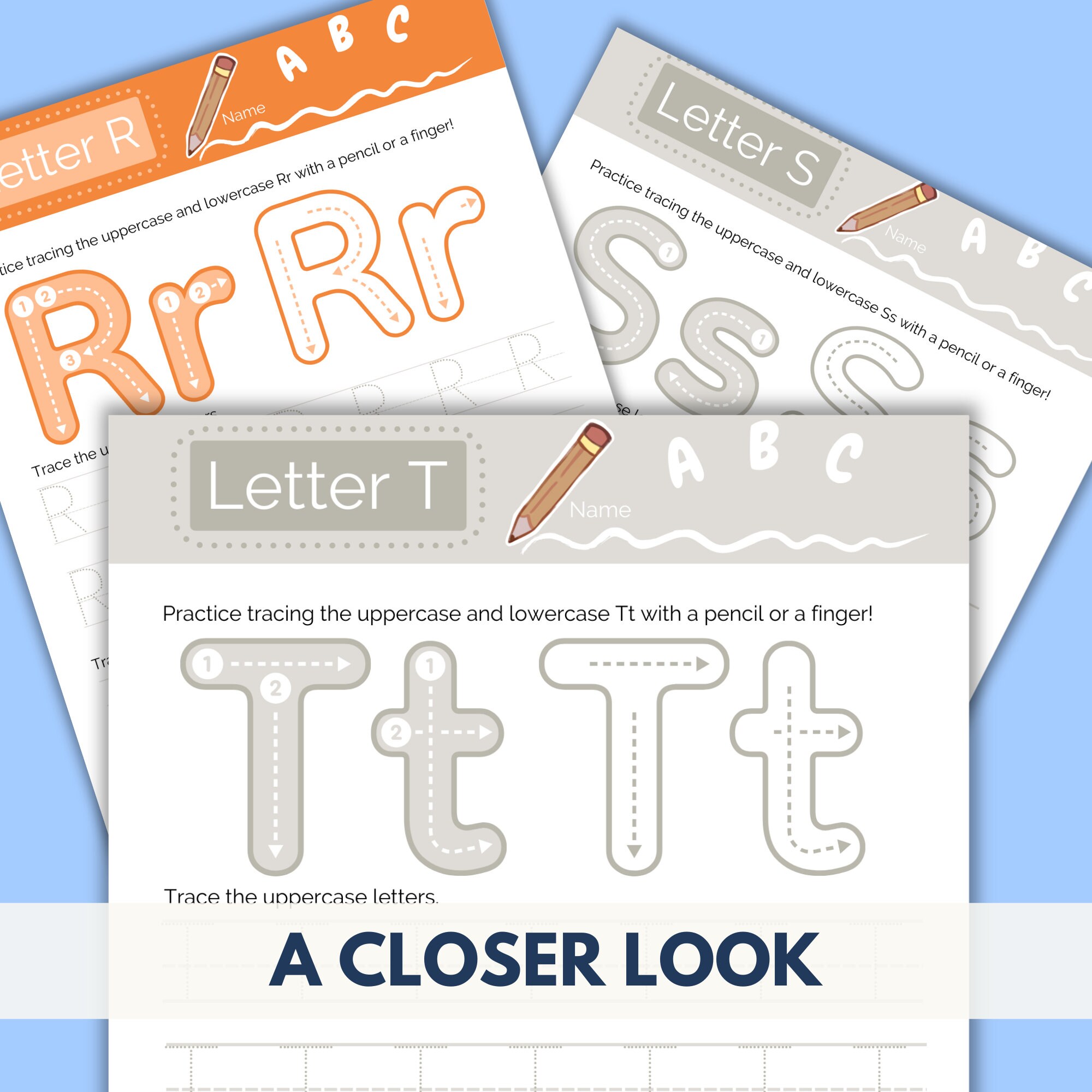 Alphabet Tracing Worksheets for Preschoolers, Tracing Activities ...