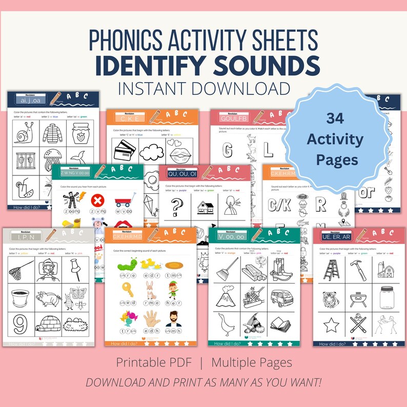 Phonics Worksheets, Back to School, Phonics Printables, Phonics ...