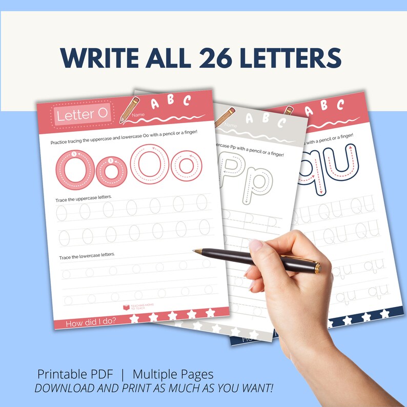 Alphabet Tracing Worksheets for Preschoolers, Tracing Activities ...