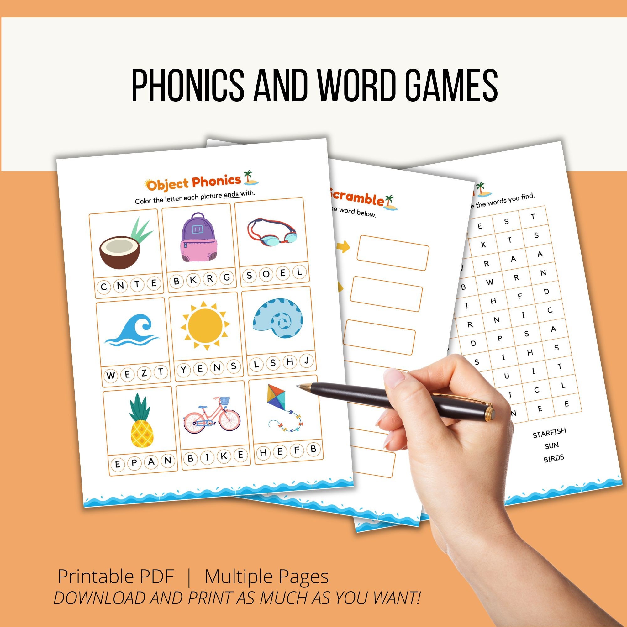 Summer Activity Printables, Letter, Word and Phonics Activities ...